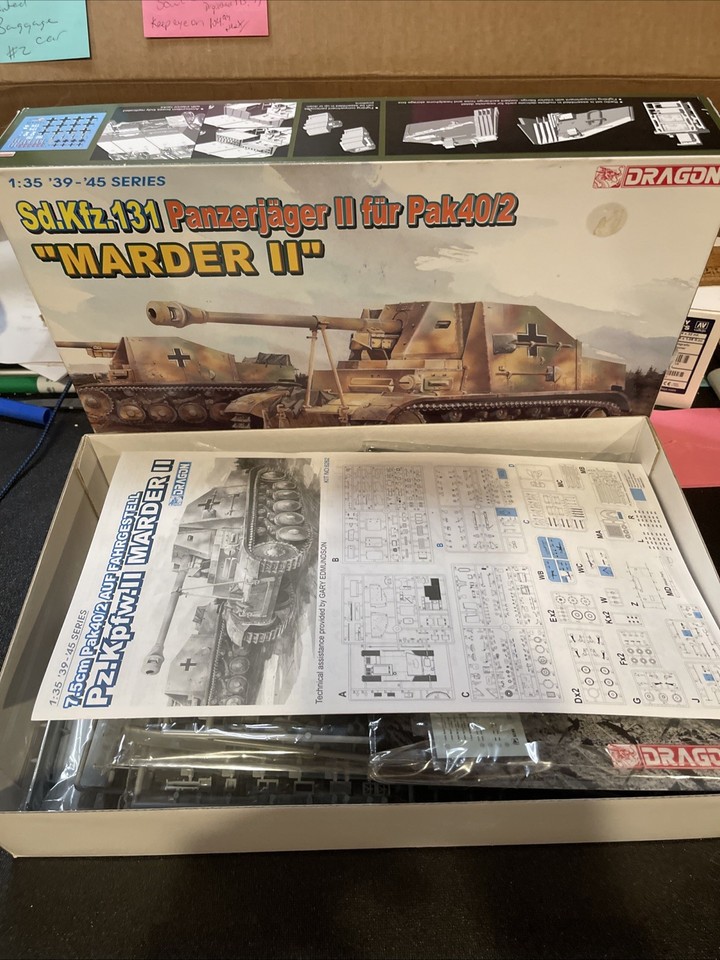 Dragon Sd.Kfz.131 Panzerjager II fur Pak 40/2 MARDER II Tank Model Kit ...