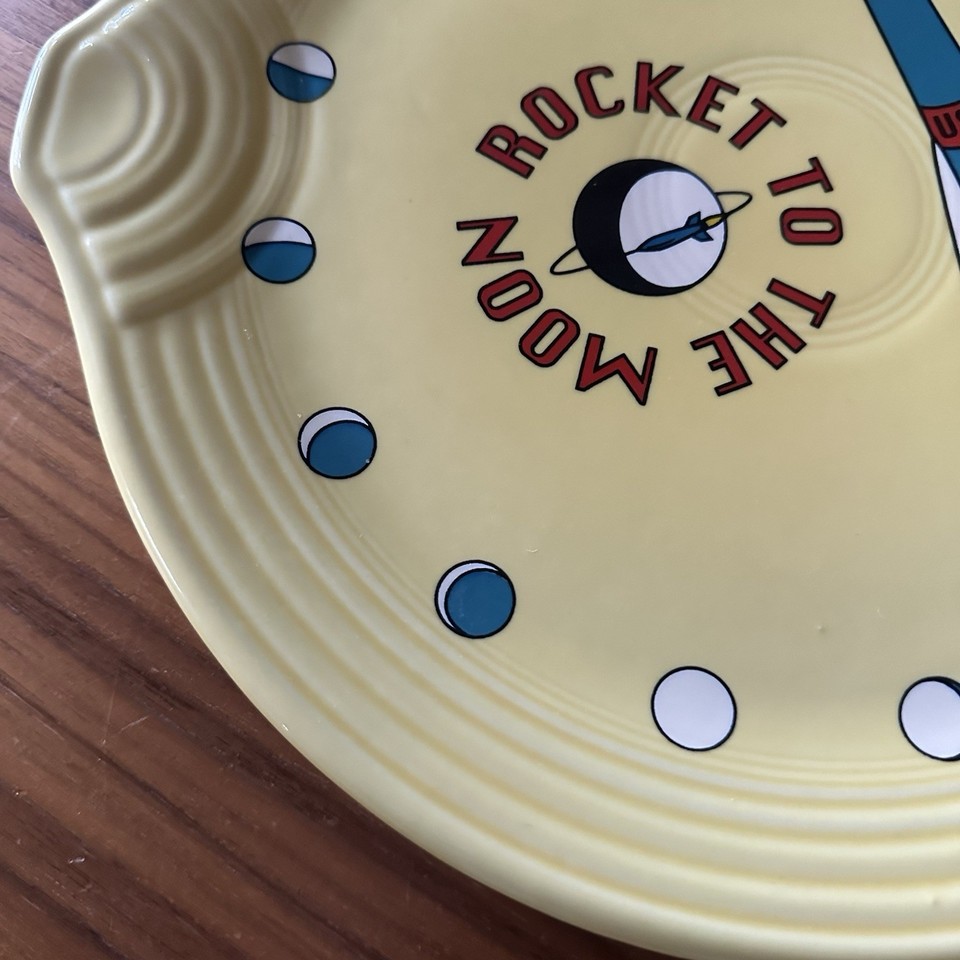 Fiesta Homer Laughlin China Rocket To The Moon Cake Plate Dish AMNH ...