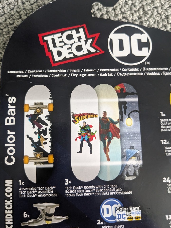 Tech Deck Superman Ultra Rare Color Bars DC COMIC Skate Decks - New In ...