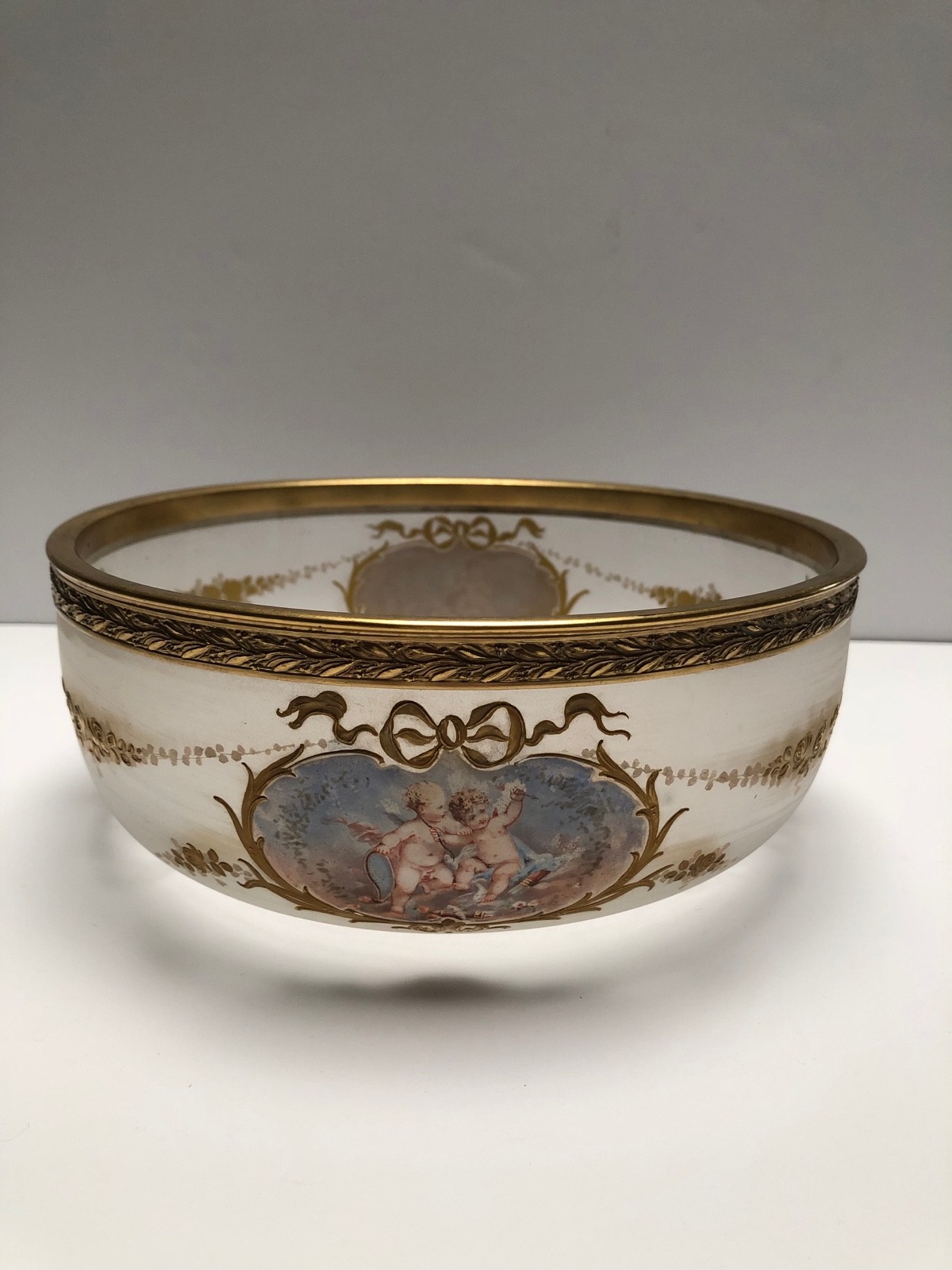 MAGNIFICENT VAL ST LAMBERT BOWL WITH VIGNETTES AND DORE BRONZE | eBay