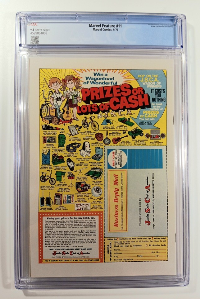 Marvel Feature #11 CGC 9.8 WHITE NM/MT 1973 Marvel 1st Solo Thing ...