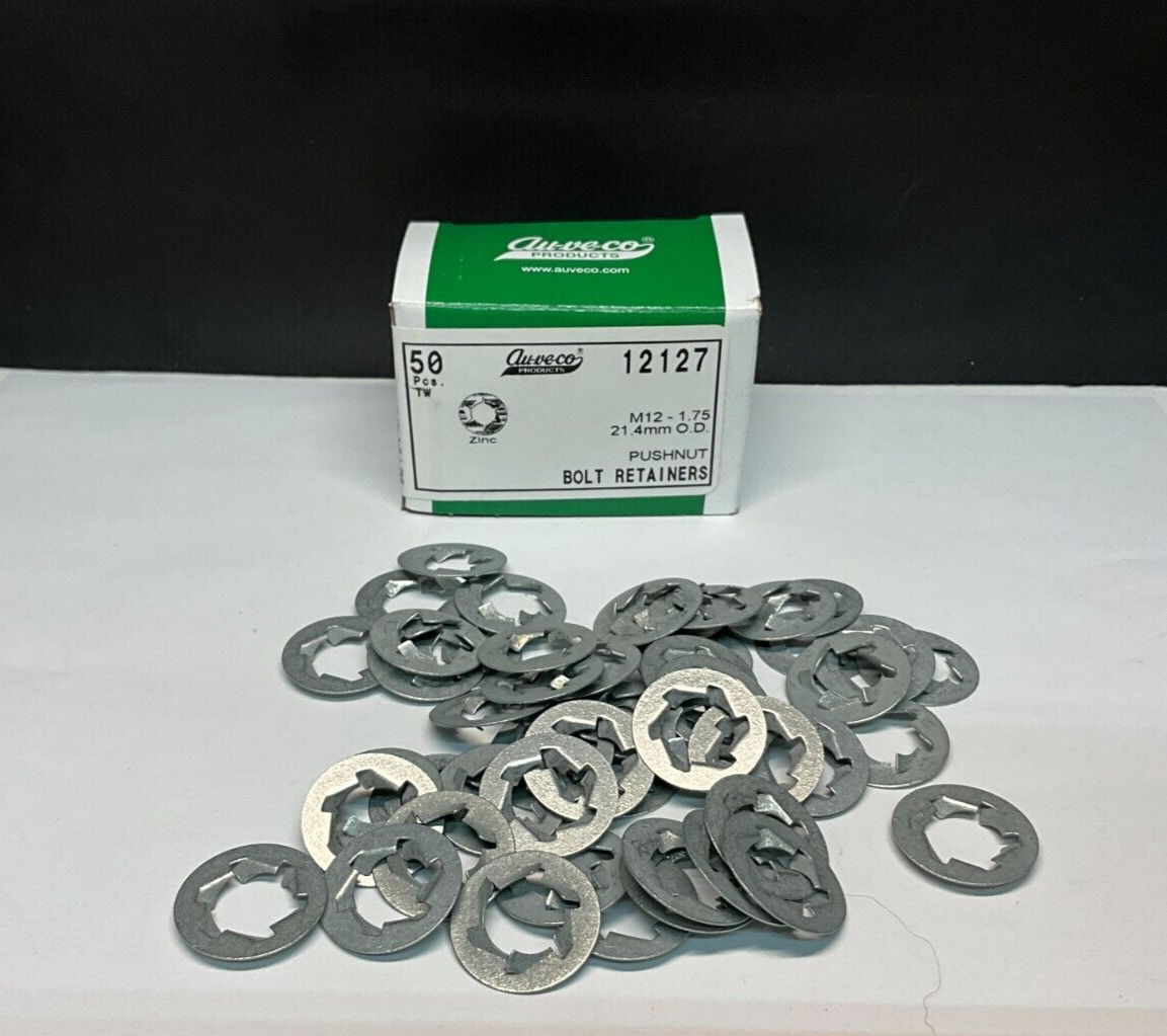 Auveco 12127 Push nut Bolt Retainer M12-1.75 21.4mm Outside Dia -Zinc ...