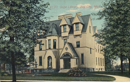 Sage Library Bay City MI Michigan Mich Postcard | eBay