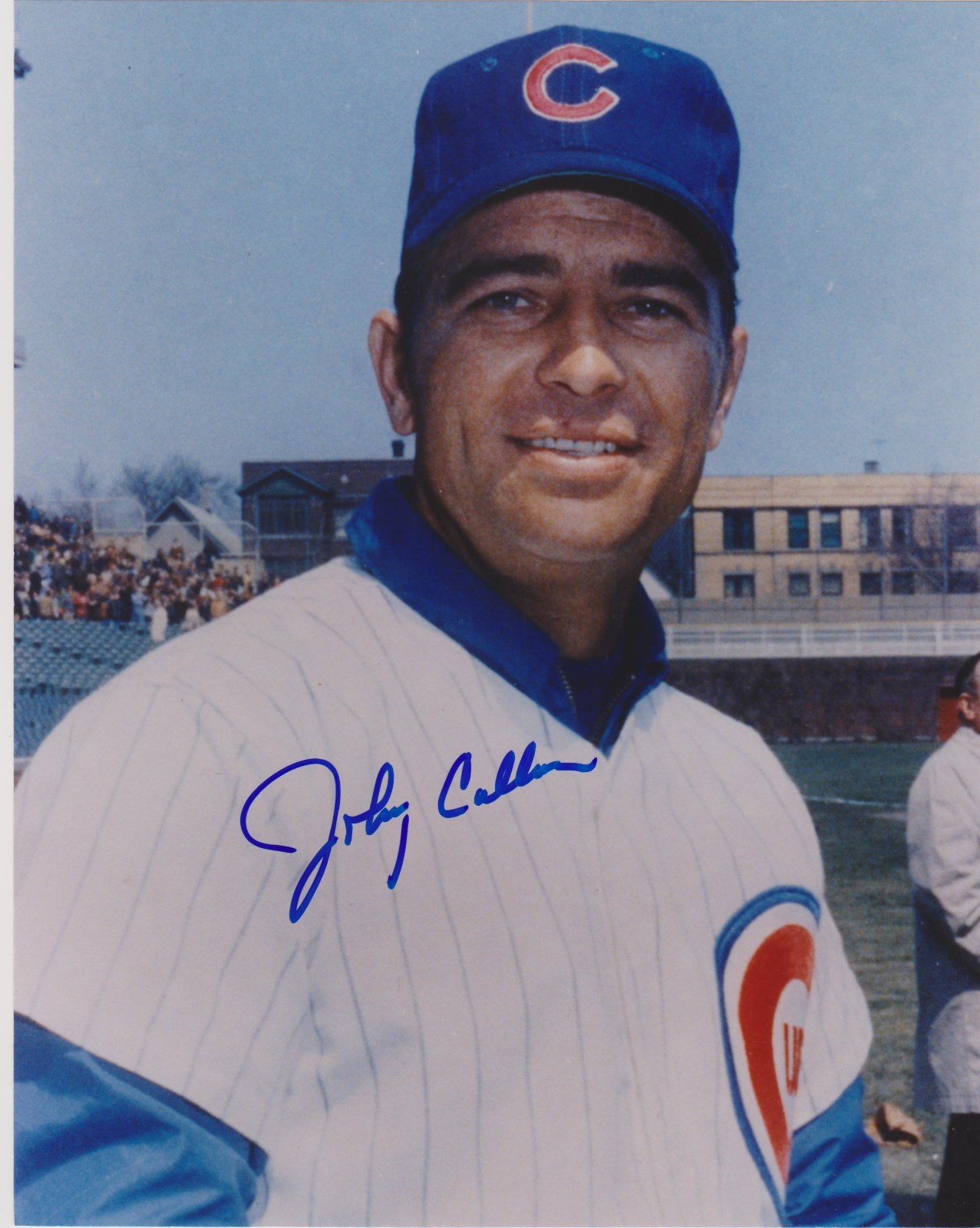 1970'S JOHNNY CALLISON AUTOGRAPHED 8" X 10" COLOR PORTRAIT CHICAGO CUBS ...