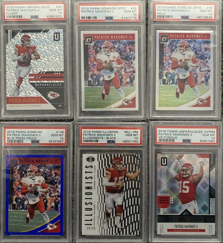 Patrick Mahomes Mystery Pack - PSA 10 Mahomes Guaranteed + NFL Rookies ...