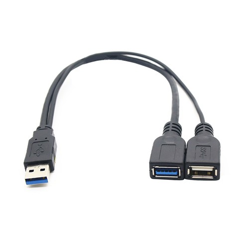 USB 3.0 Male 1 To 2 Female Extension Y Splitter Data Cable Charging ...
