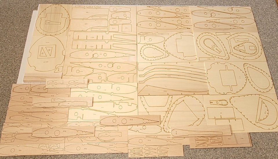 Grumman F6F Hellcat 96" R/C Airplane Laser Cut Balsa Ply Short Kit With ...