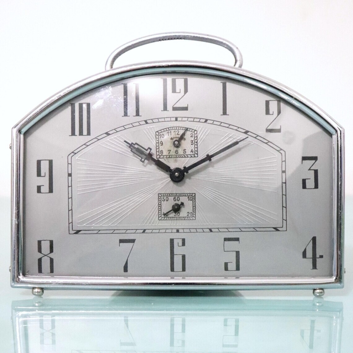 PFEILKREUZ JUNGHANS Alarm Mantel TOP BAUHAUS Clock Antique 1920s FULLY ...