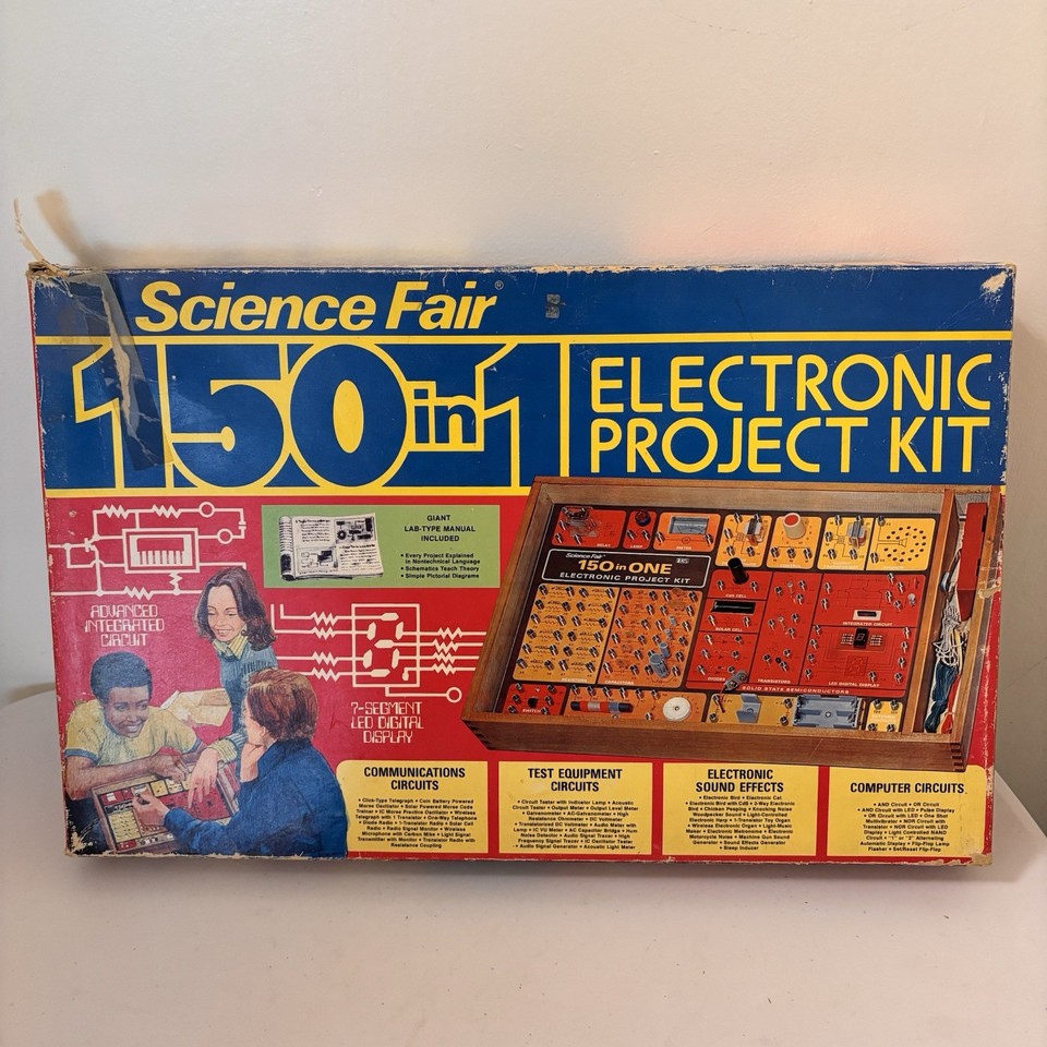 1975 Vintage Radio Shack Science Fair 150-in-1 Electronic Project Kit ...