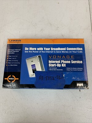 LINKSYS PAP2 VONAGE Internet Phone Service Start-Up Kit Voice Over VoIP ...
