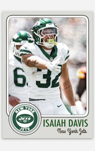 Isaiah Davis New York Jets ACEO Football Card!very Rare! | eBay