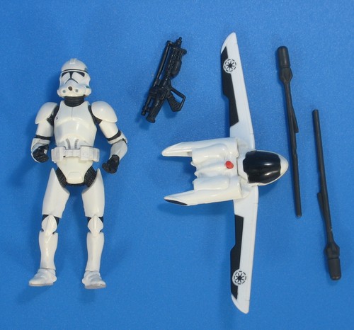 Star Wars Deluxe Clone Trooper 3.75" Action Figure Jet Pack 2005 ...