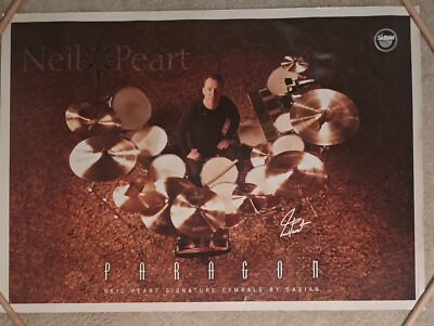 Neil Peart 2004 Sabian Paragon Cymbals Poster,26"x36",RUSH Poster, DW ...