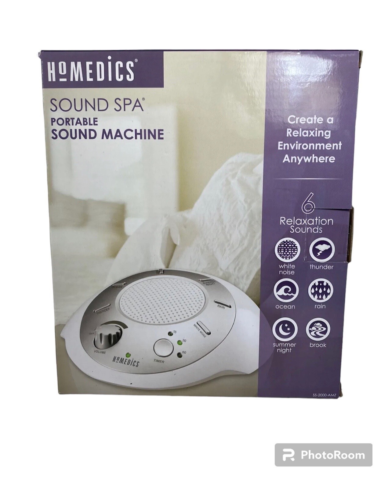 HoMedics SS-2000 Sound Spa Relaxation Machine 6 Nature Sounds Sleep ...