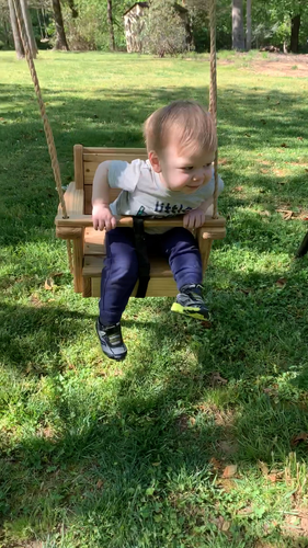 Baby Wood Toddler Tree Swing Wood Toddler Swing 10' rope Each Side USA ...