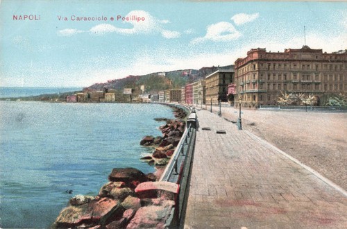 Postcard Napoli Via Caracciolo e Posillipo Naples Italy | eBay