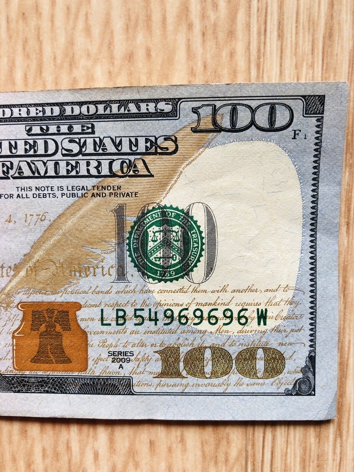 Repeat …969696 One Hundred Dollar Bill $100 Fancy Serial Number 2009 A ...