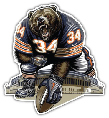 Chicago Bears NFL Mascot Car Bumper Sticker Decal- 3'' or 5'' | eBay