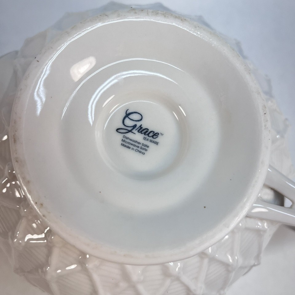 Grace Tea Ware White Lace & Bird - Porcelain Victorian Style Teapot | eBay