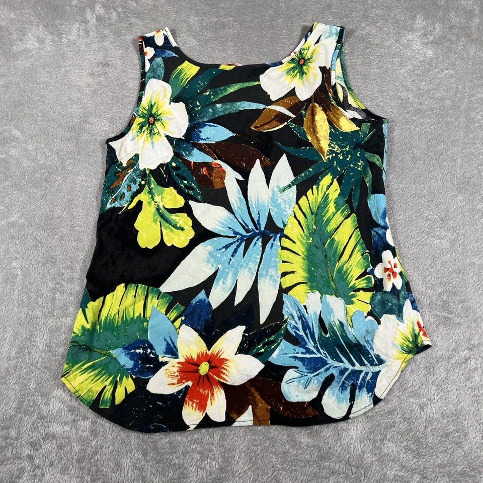 Jams World Tank Top Womens Small Hawaiian Floral Multicolor Sleeveless ...