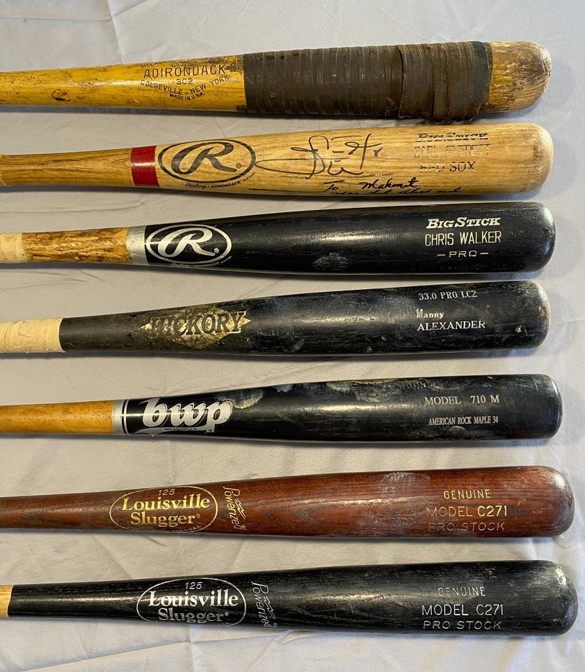 Collection of 7 MLB Game Used Baseball Bat 1950s - 2000s Thomson Molina ...
