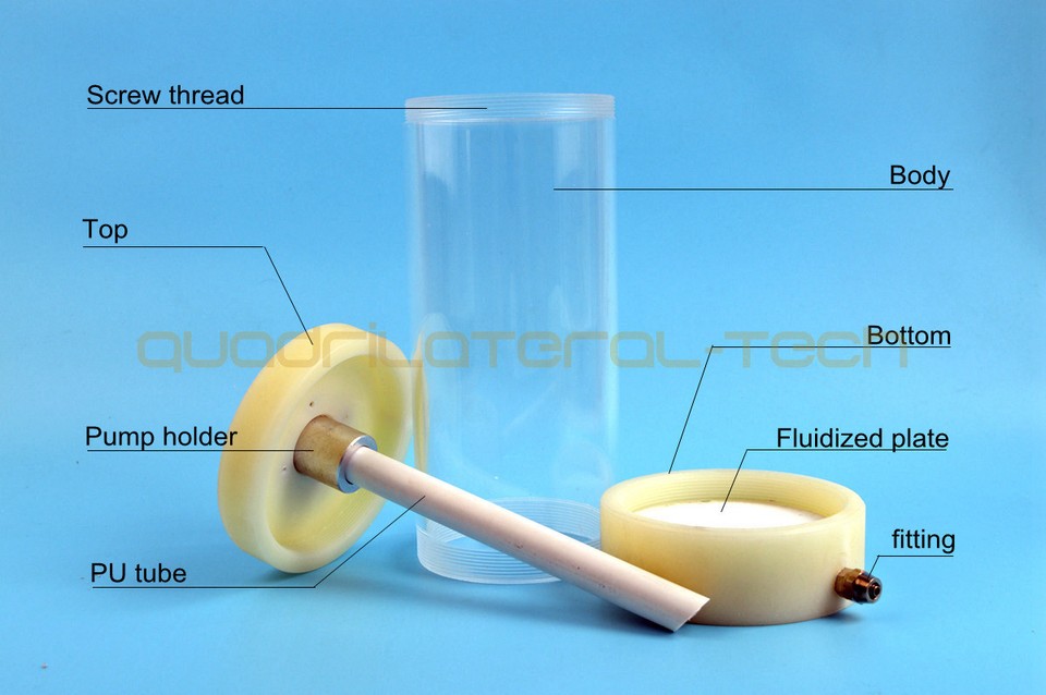 Fluidized powder hopper cup (1L) with pump for powder coating machine ...