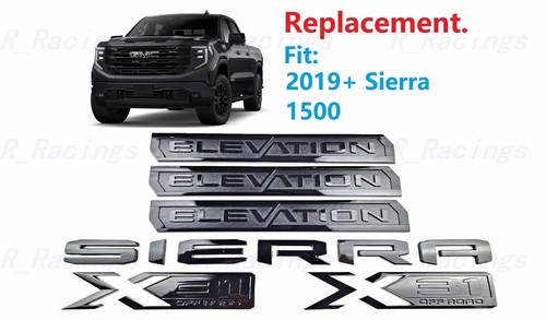 6pcs For 19-22 Truck Elevation X31 Sierra Rear Tailgate Door Emblem ...