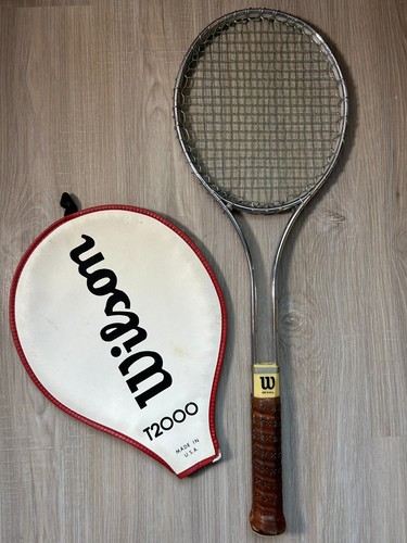VTG Wilson T2000 Tennis Racket 4 5/8” Grip W/ Orig Cover EUC Brown ...