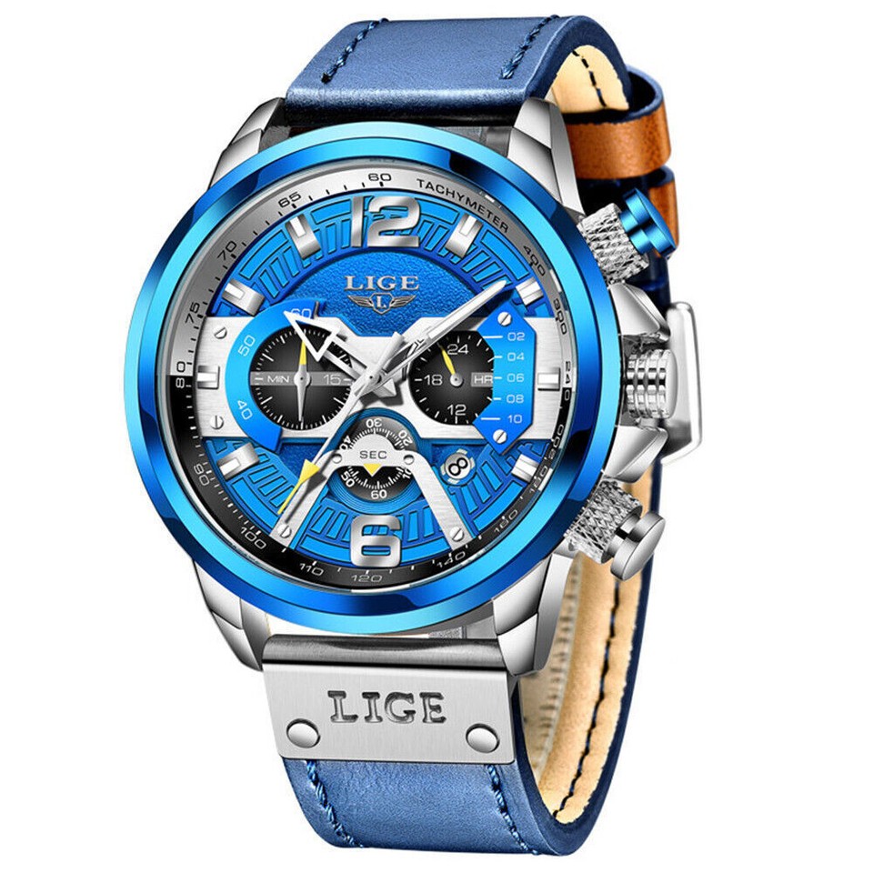 LIGE Men Watch Chronograph Multifunction Wristwatch Male Business ...
