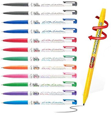 Xeno Slim Ball point Pens - Baby Mikey 0.38mm 9 Color mix (Pack of 12 ...