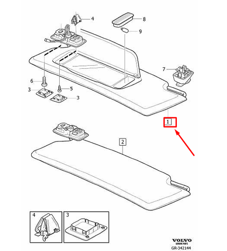 VOLVO V60 Left Side Sun Visor 39822685 NEW GENUINE | eBay UK