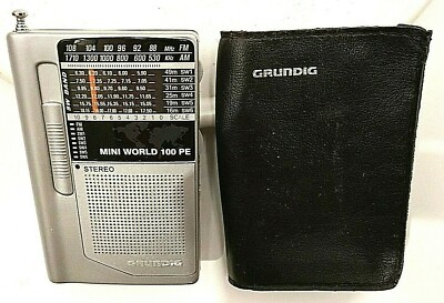 GRUNDIG MINI WORLD 100 PE AM FM STEREO UNTESTED 1-6 BAND RADIO ANTENNAE ...