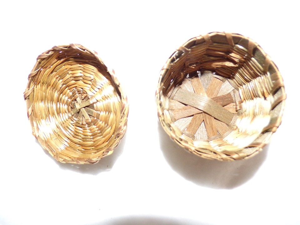 antique wabanaki mini sweet grass basket w/ lid .....mint ... | eBay
