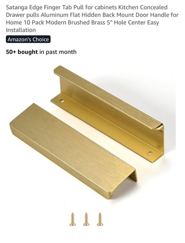 8 Edge Finger Tab Pull Handles cabinet Kitchen Concealed Drawer pulls ...