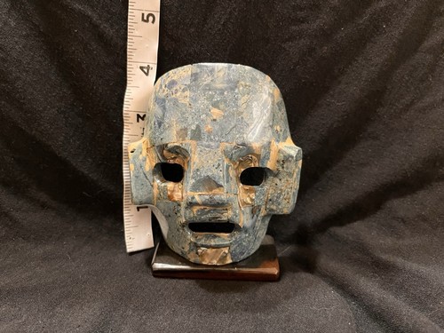 Vintage Aztec Mayan Polished Stone &Abalone Shell Warrior Burial Death ...