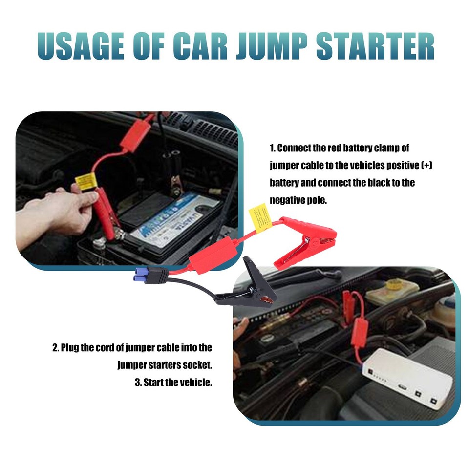 With EC5 Plug Connector Emergency Battery Jump Cable Clamps Clip for ...