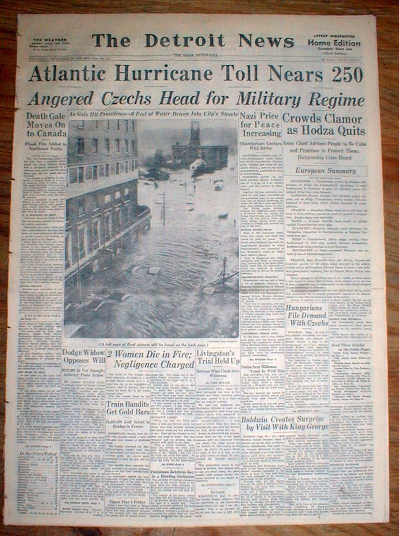 Great Hurricane Of 1938 Newspaper OLDNEWSPAPERS