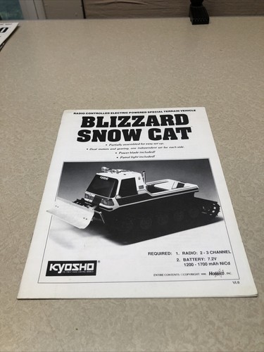 Kyosho Blizzard Snow Cat Manual for RC Nice!! | eBay
