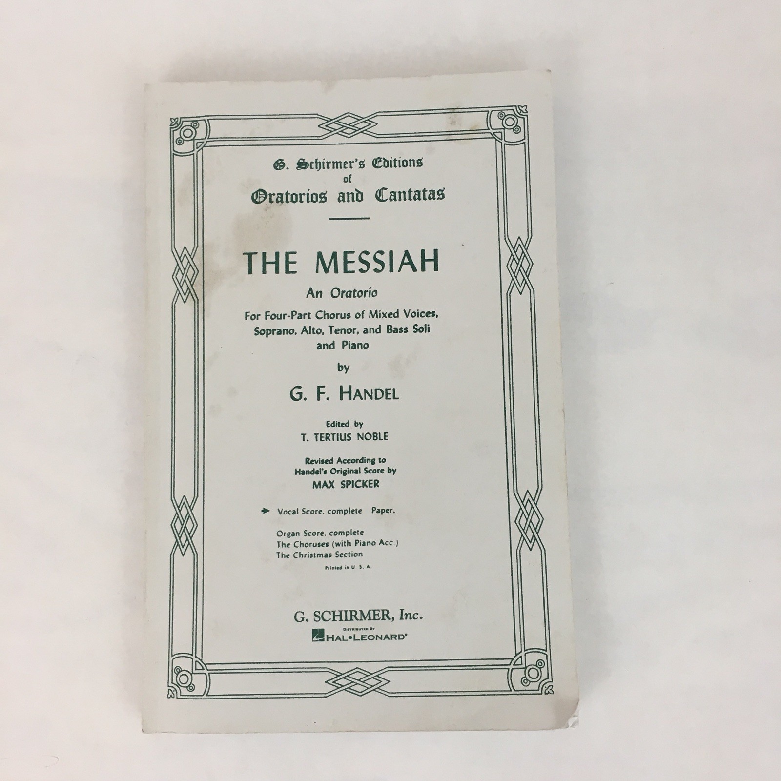 The Messiah : An Oratorio Complete Vocal Score,1741 by George Frideric ...