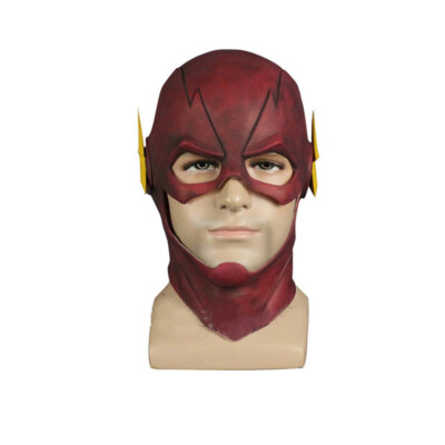 Cosplay Red Mask Barry Allen Full Face Latex Mask Helmet Halloween ...