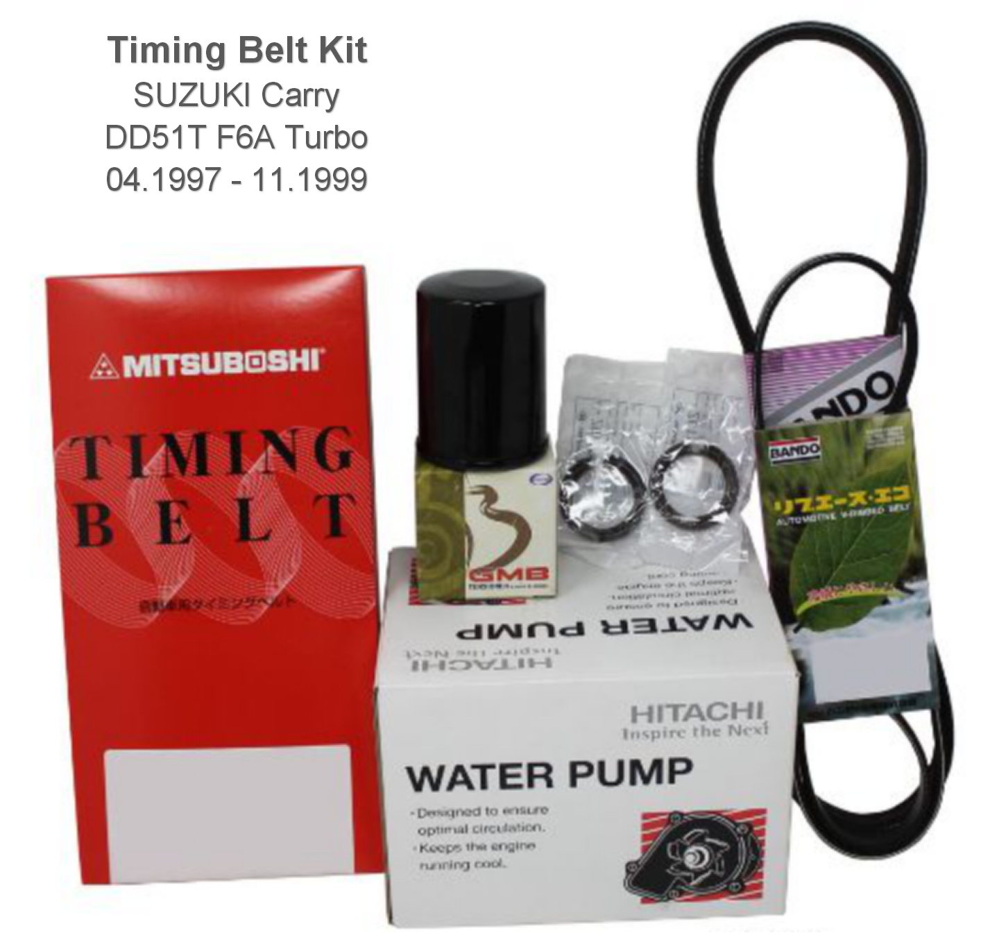 SUZUKI CARRY DD51T F6A(Turbo) Timing Belt 8 Parts Kit Water Pump Gasket ...