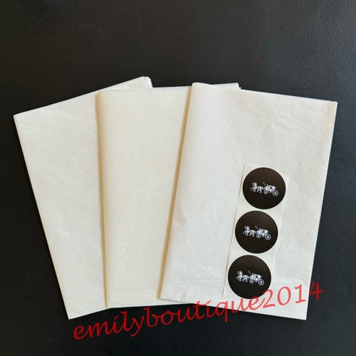 3 x Coach Logo Paper Gift Tissue Horse And Carriage Print & Sticker NEW ...