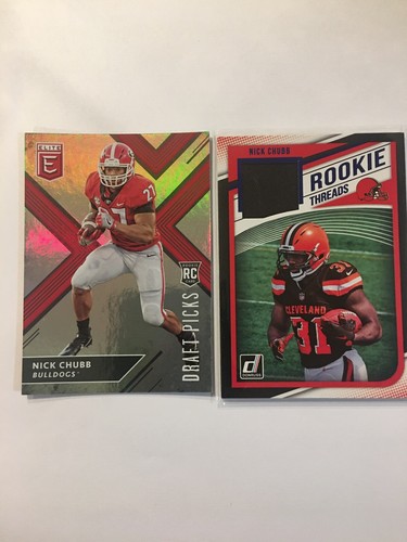 Nick Chubb - 2018 Panini Donruss Rookie Threads Jersey And Elite ...