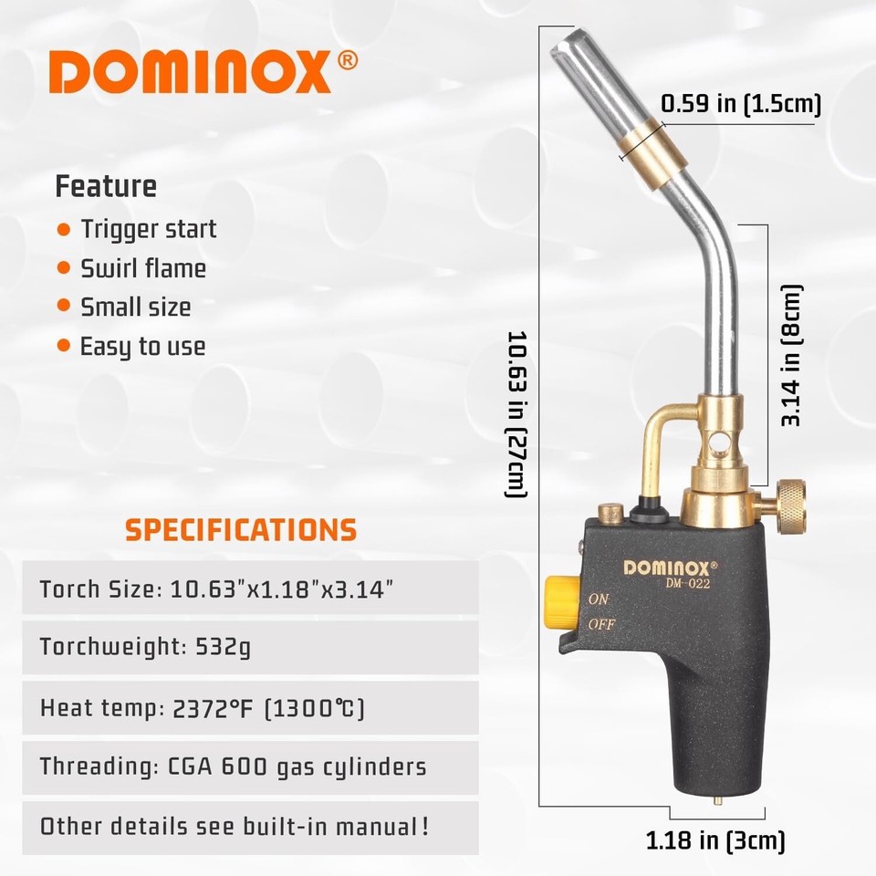 Propane Torch Head High Intensity Mapp Trigger Start Gas Torch ...