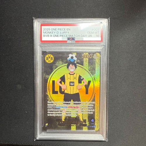 PSA 10 Monkey D Luffy ST13-003 BVB Borussia Dortmund ONE PIECE Matchday ...