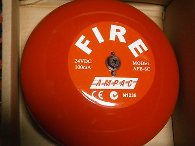 FIRE ALARM BELL AMPAC 24VDC AFB-8C NEW IN BOX 100mA | eBay