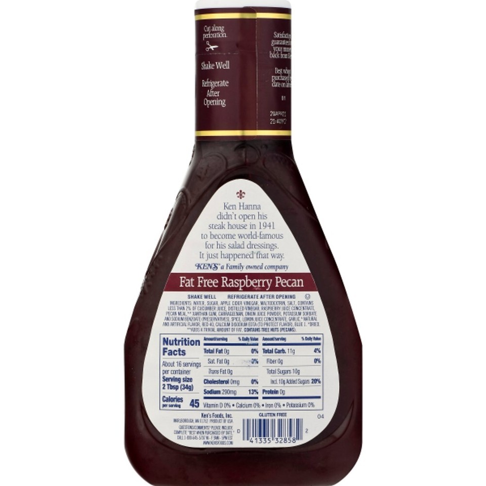 Ken's Fat Free RASPBERRY PECAN Salad Dressing 16 oz bottle (2 Pack) | eBay