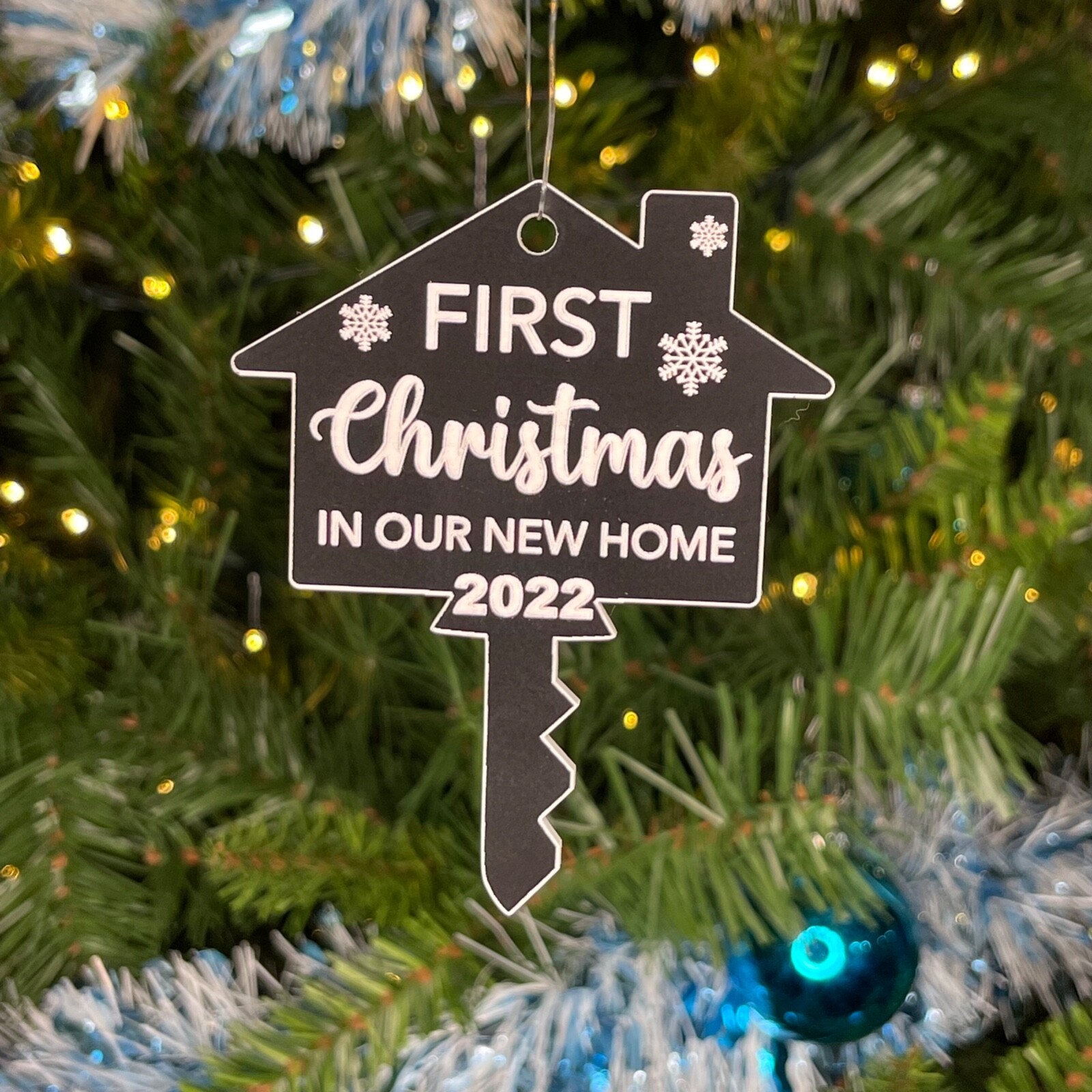 Personalised Christmas Bauble - First Home Key | Christmas Tree ...