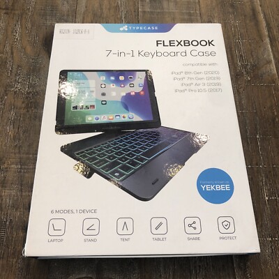 Type Case Flexbook 7 in 1 Keyboard Case Black 6 Modes KB201N-102BLK | eBay
