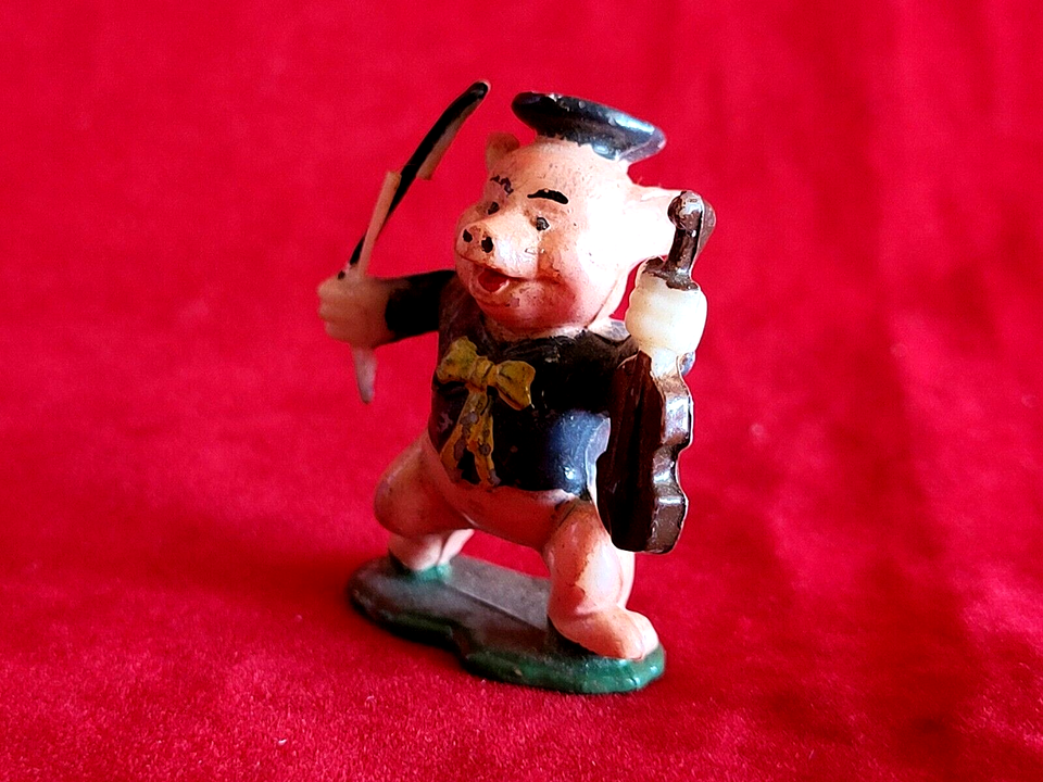 Disneykins Hand Painted Hard Plastic Toy FIDDLER PIG- MARX Toys-HONG ...